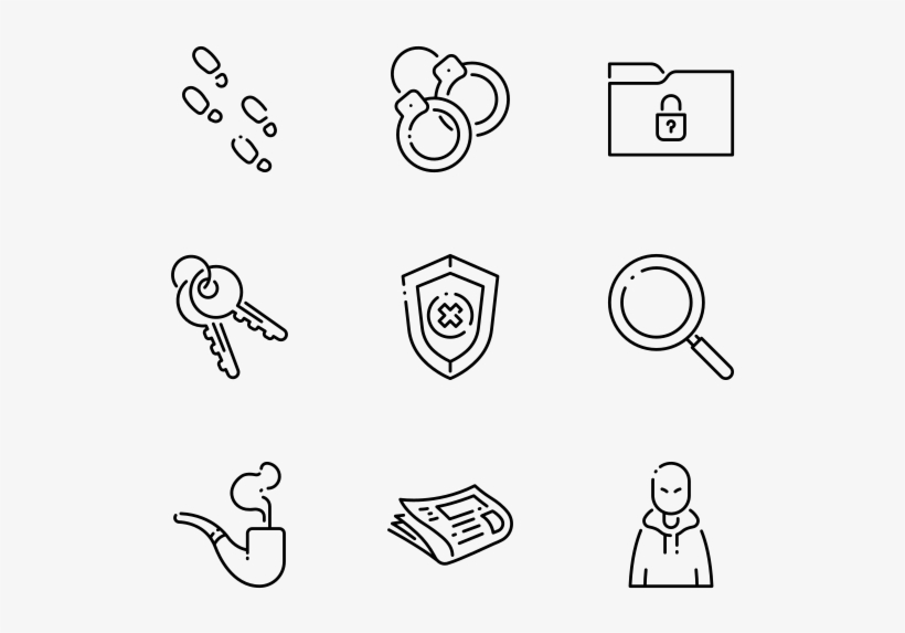 Download Detective - Line Art | Transparent PNG Download | SeekPNG