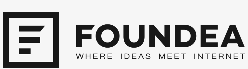 Foundea Logo Grey F Txt Slogan - Black-and-white PNG Image ...