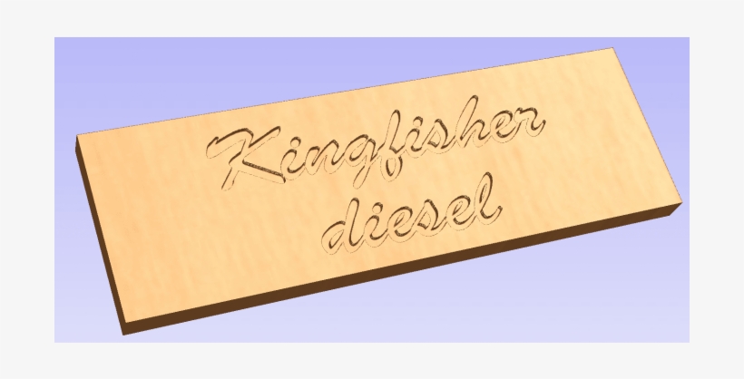 Kingfisher Diesel Engine Logo Engraved In Oak - Calligraphy PNG Image ...