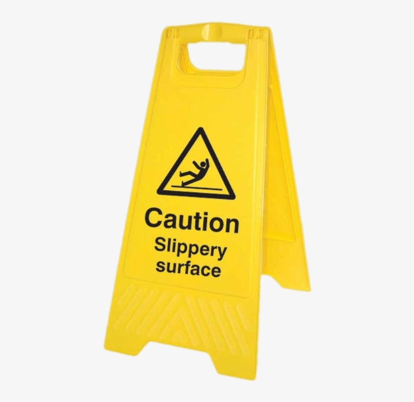 Caution Slippery Surface Board - Health And Safety Floor Sign PNG Image ...