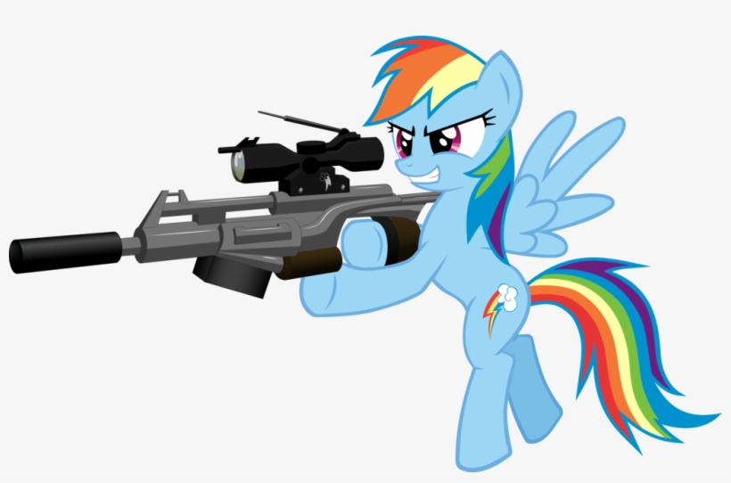 Download Transparent Rainbow Gun - Rainbow Dash With A Gun ...