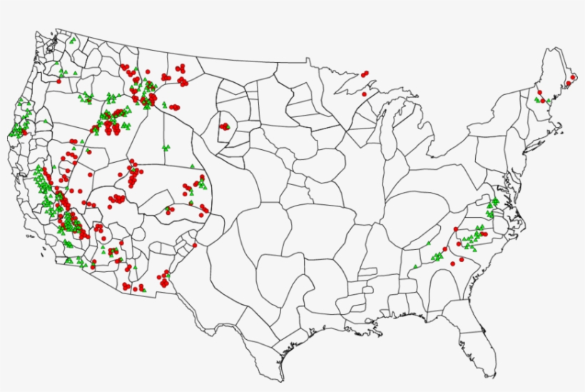 Geo-database Of Gold And Silver (circle) Mining Clusters - Database PNG ...