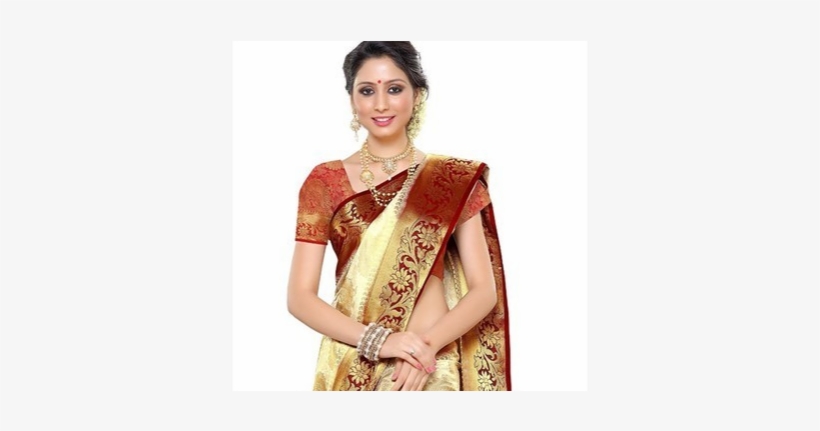 Creamred Saree Front - Sari PNG Image | Transparent PNG Free Download ...