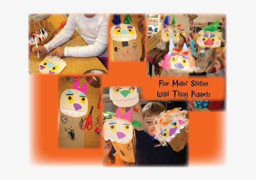 At The Fine Motor Station We Put Together A Puppet - Collage PNG Image ...