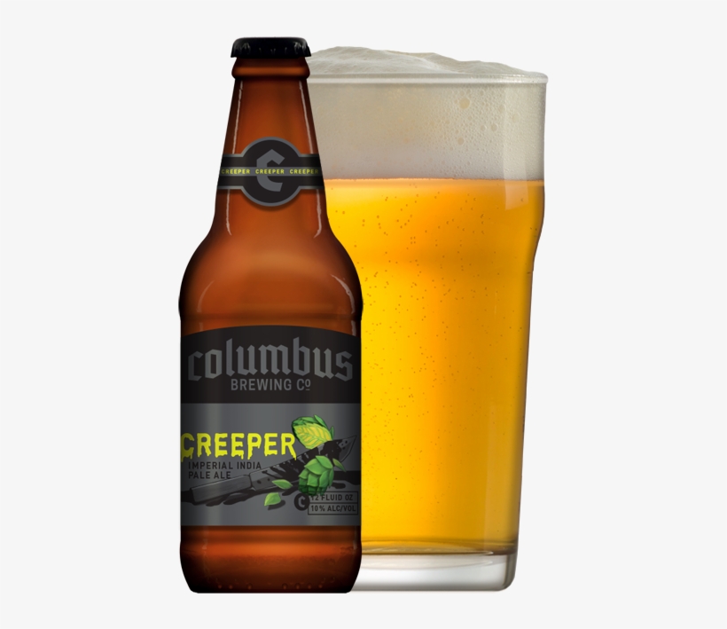 Cbc Creeper Bottle And Glass - Columbus Brewing Ipa PNG Image ...