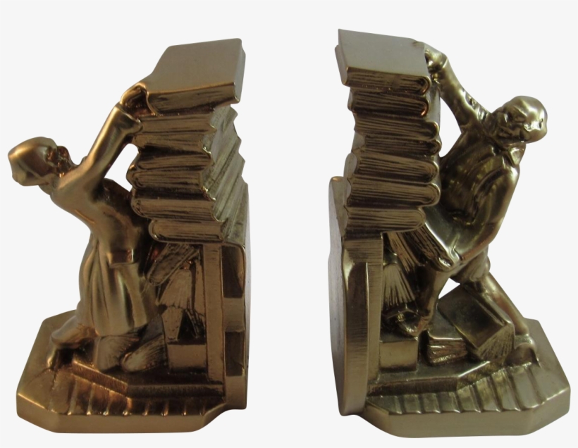 Pm Craftsman Man With Falling Stack Of Books Bookends - Figurine PNG ...