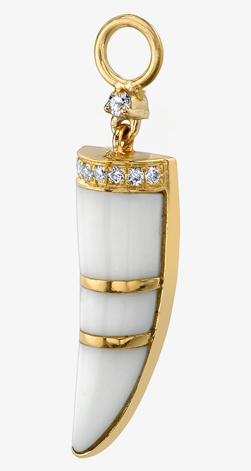 Diamond Triple Stone Horn Hoop Earring Charm - Keychain PNG Image ...