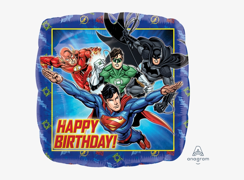 Justice League Happy Birthday Balloon - Justice League Birthday PNG ...