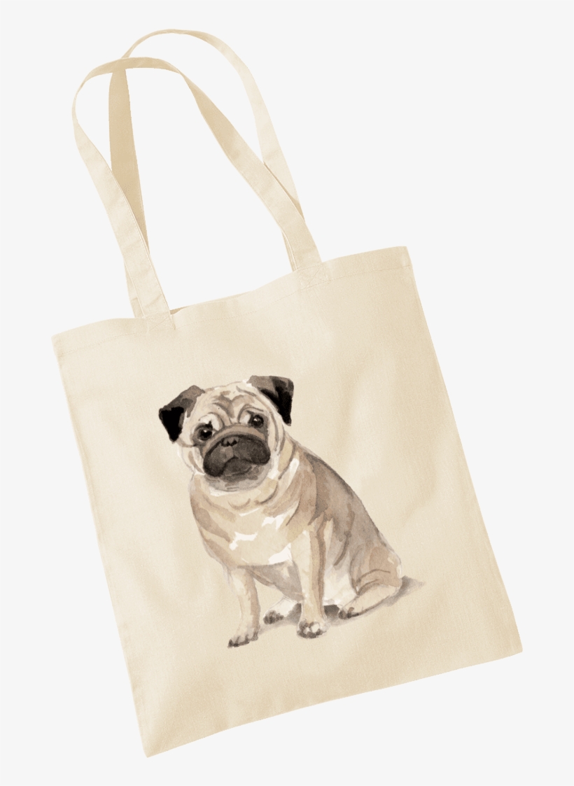 Pug Dog Tote Bag - Tote Bag PNG Image | Transparent PNG Free Download ...