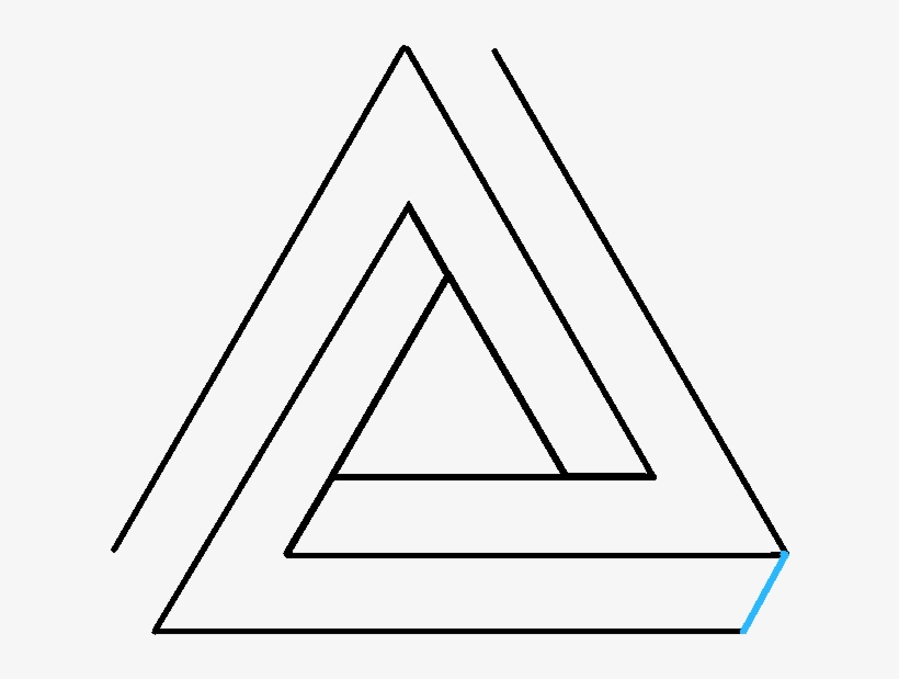 How To Draw Impossible Triangle - Draw The Infinite Triangle PNG Image ...