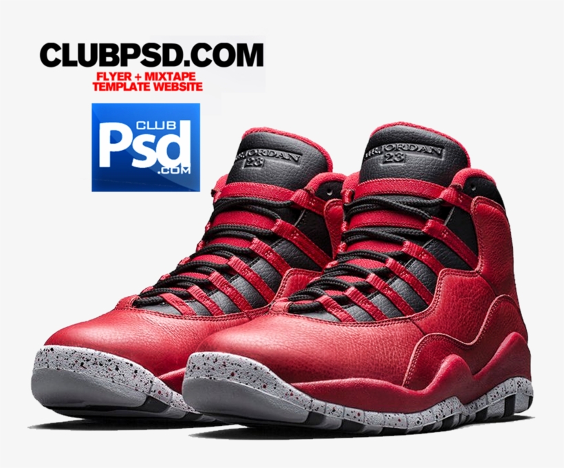 Jordan Sneakers - Jordan Retro 10 赤 PNG Image | Transparent PNG Free ...