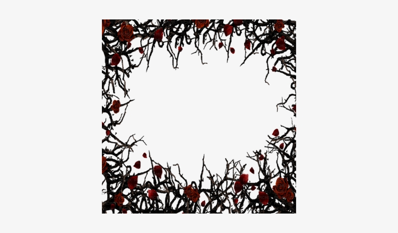 Goth Frame Roses Thornes - Roses And Thorns Background PNG Image ...