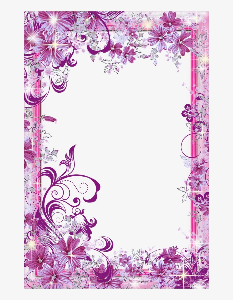 Download Violet Floral Border Png Transparent Image - Violet Border ...