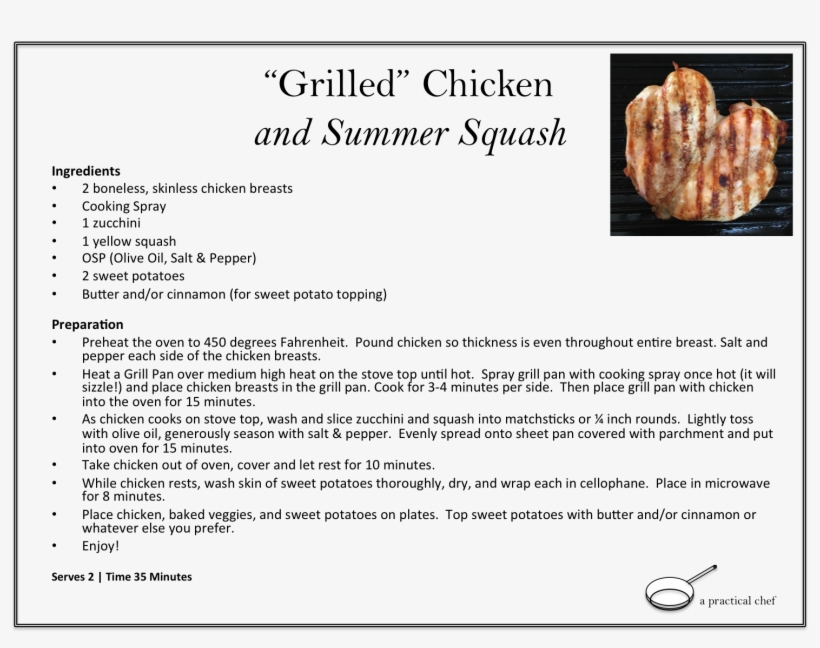 Grill Pan Chicken Recipe Card - Bread PNG Image | Transparent PNG Free ...