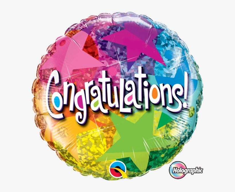 Congratulations Star Pattern Balloon - Congratulations Round PNG Image ...