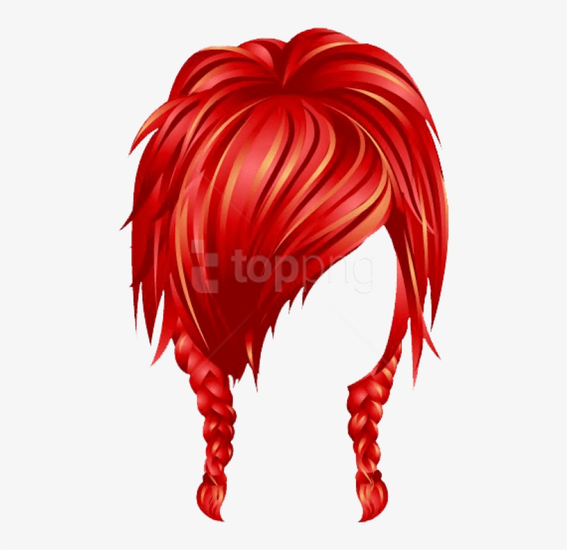 Free Png High School Spiky Pigtails Red Png Images - Red Hair Wig Png ...