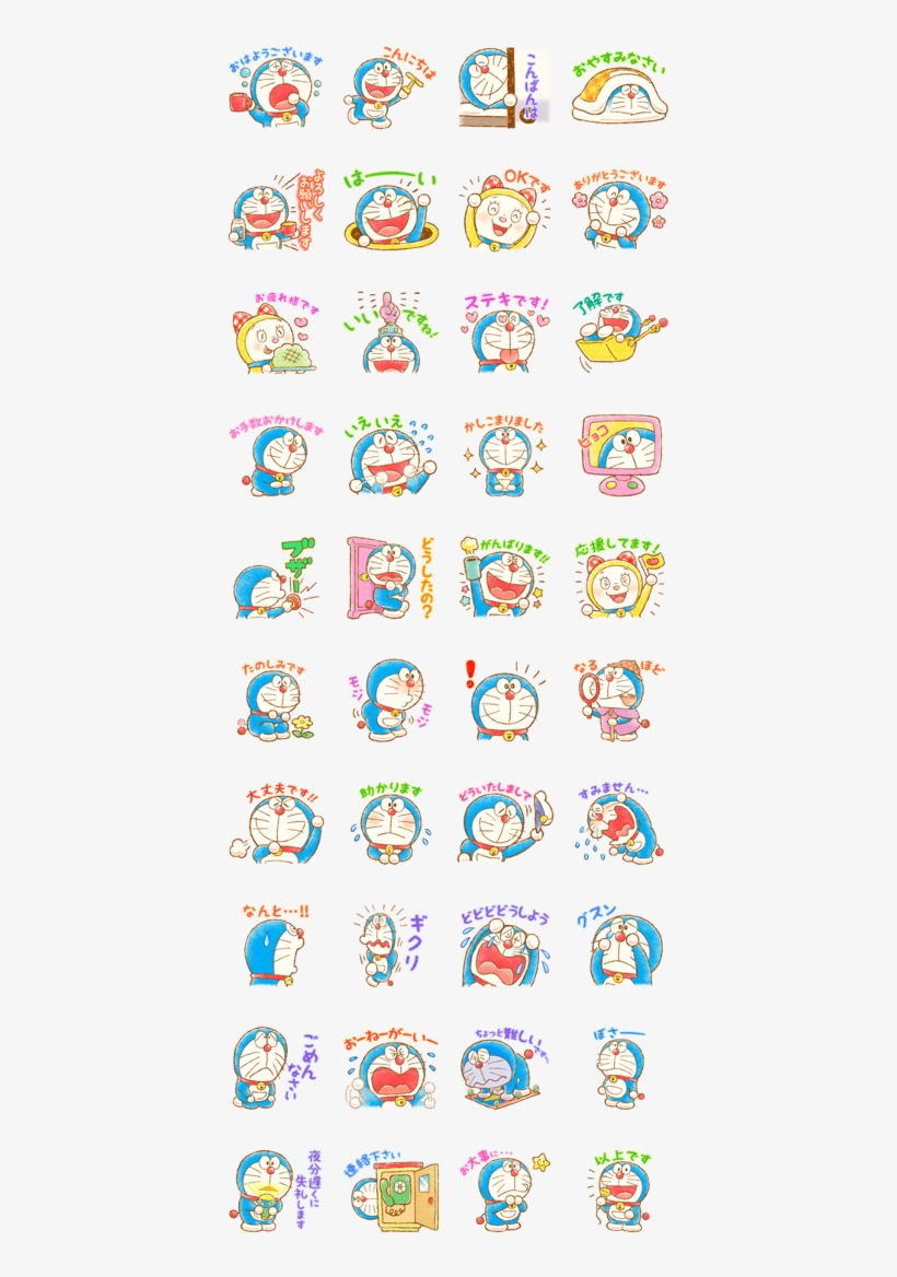 Download Doraemon Greeting Stickers Line Sticker Gif & Png Pack ...