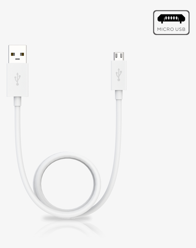 Motorola Data/charging Cable Usb A To Micro Usb White - Usb Cable PNG ...