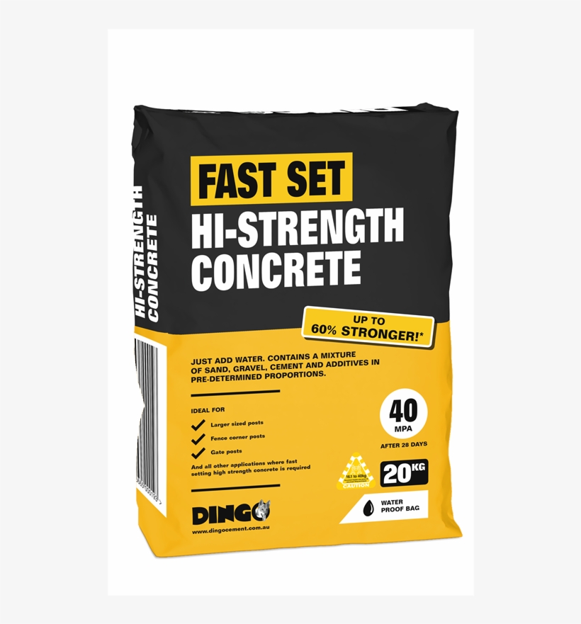 Dingo 20kg Fast Set Hi Strength Concrete - Paper Product PNG Image ...