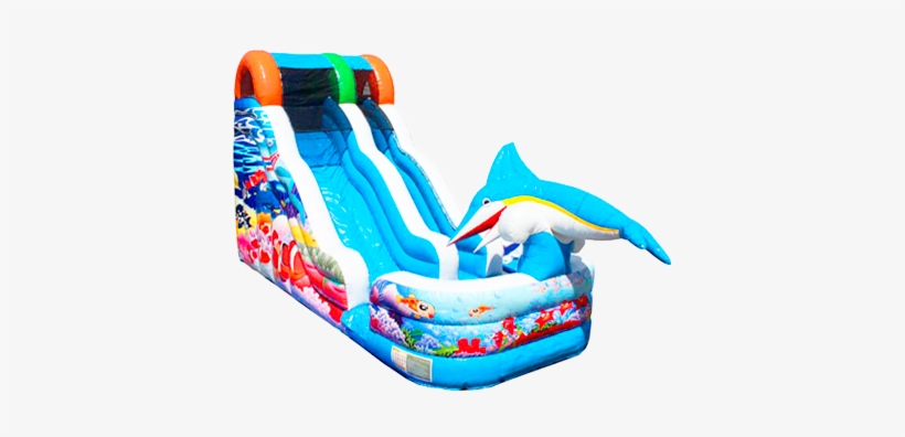 18ft Ocean Water Slide - Bounceland Water Slide With Playstation Bounce ...