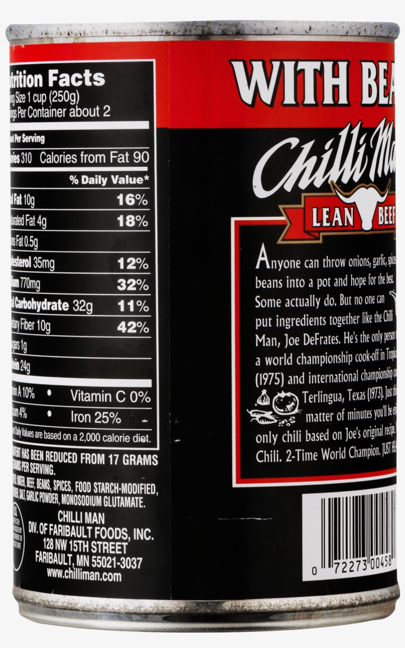 Chilli Man Chili With Beans - 15 Oz Can PNG Image | Transparent PNG ...