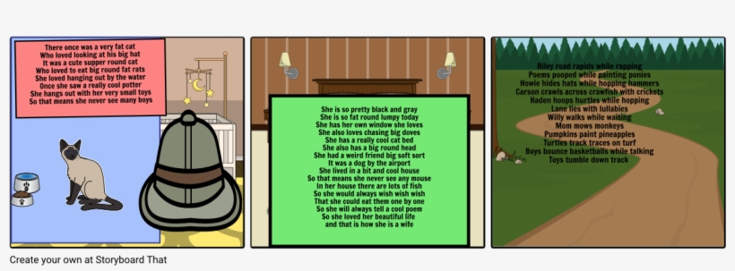 Fat Cat, Series Of Couplets,alliteration - Cartoon PNG Image ...