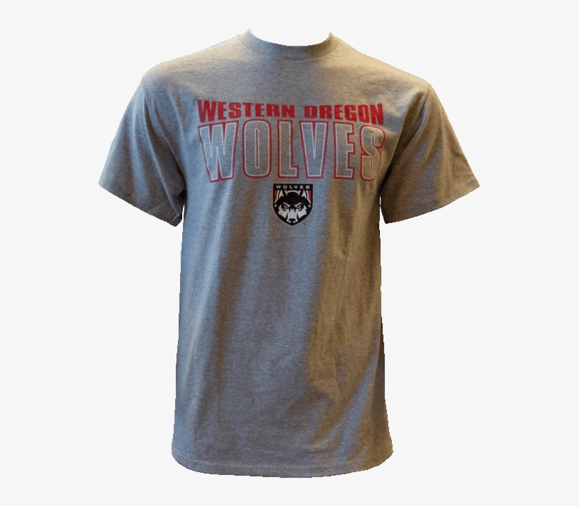 Gray Western Oregon Wolves Tee - Active Shirt PNG Image | Transparent ...
