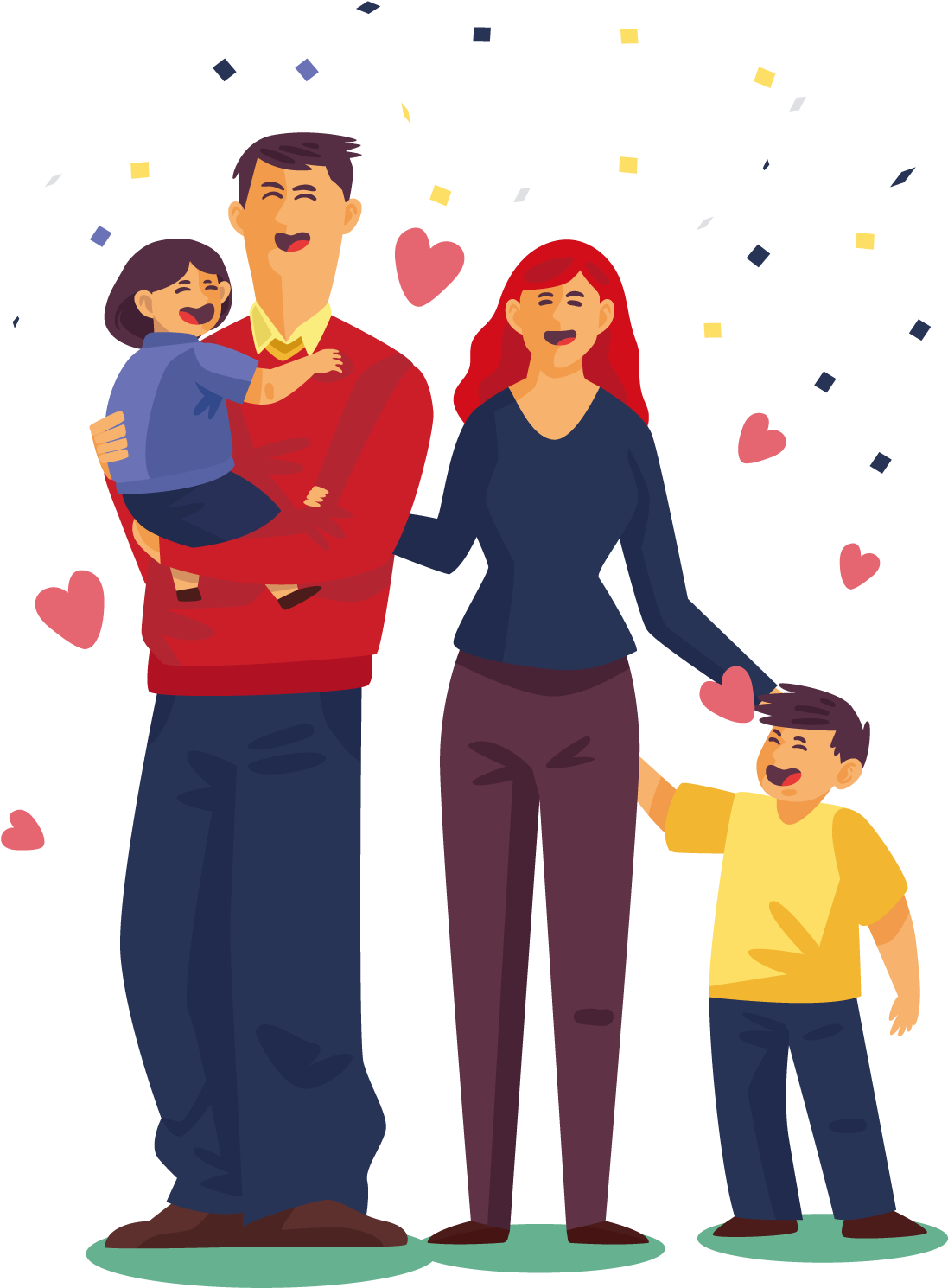 Vector A Family Of Four - Illustration (1600x2207), Png Download