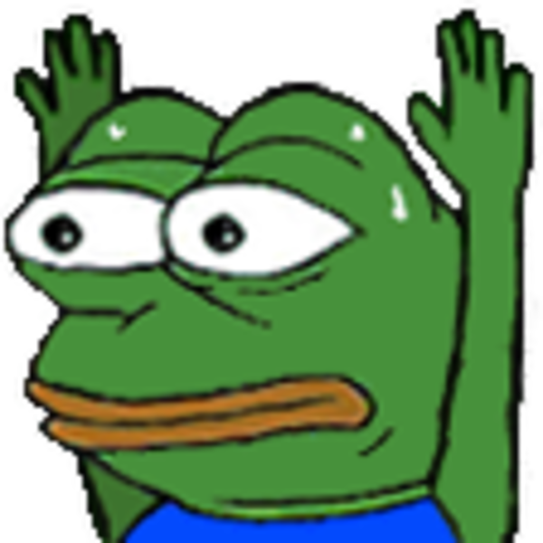 Sebastian Fors On Twitter - Pepe Hands Up Emote (600x600), Png Download