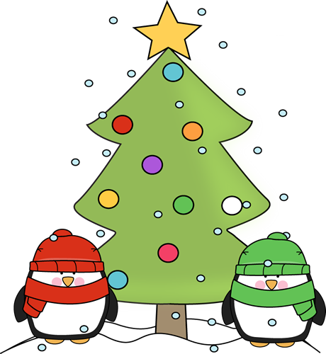 Christmas Clip Art Images Penguins And Tree - Penguin And Polar Bear ...