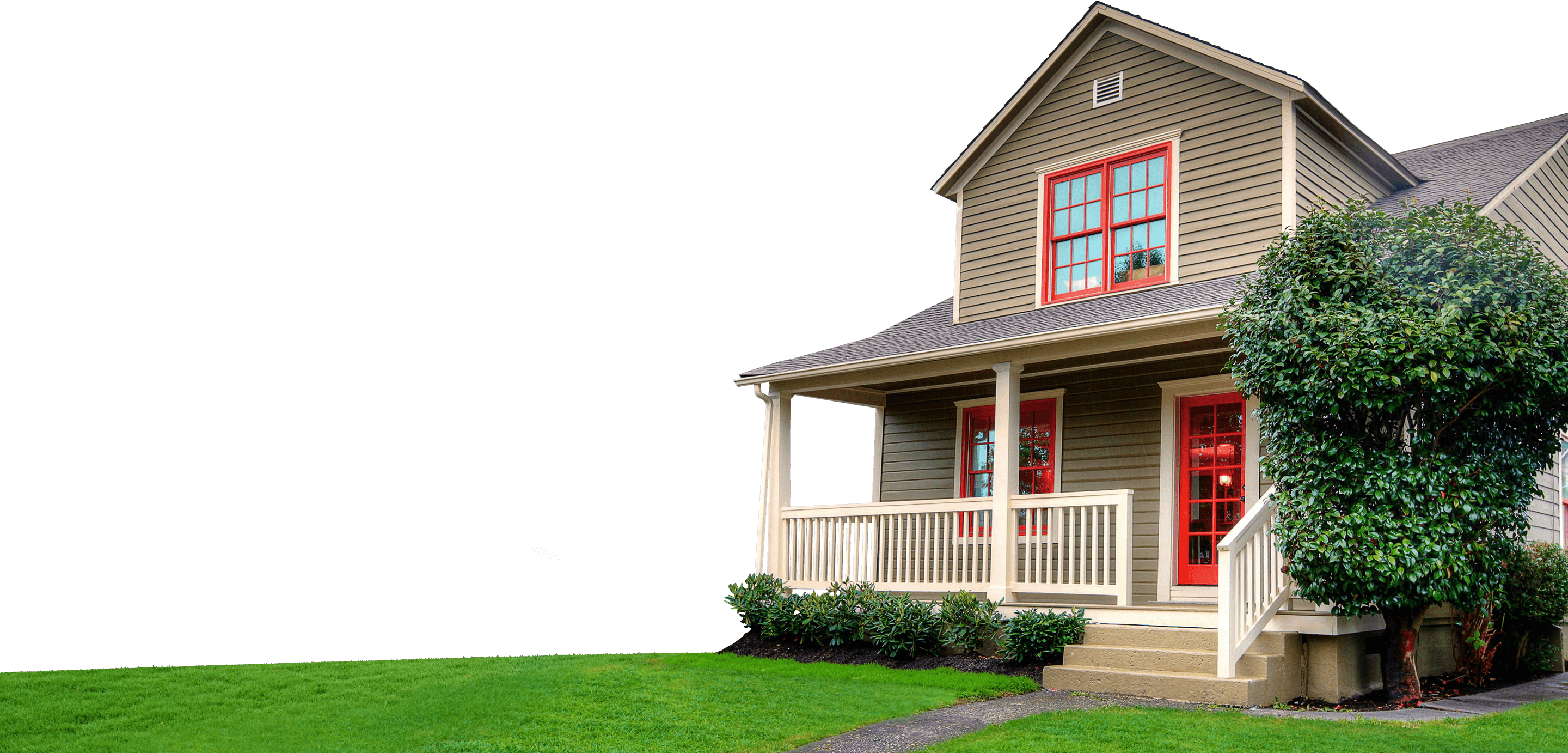 House Png - House With Garden Png (2880x1382), Png Download