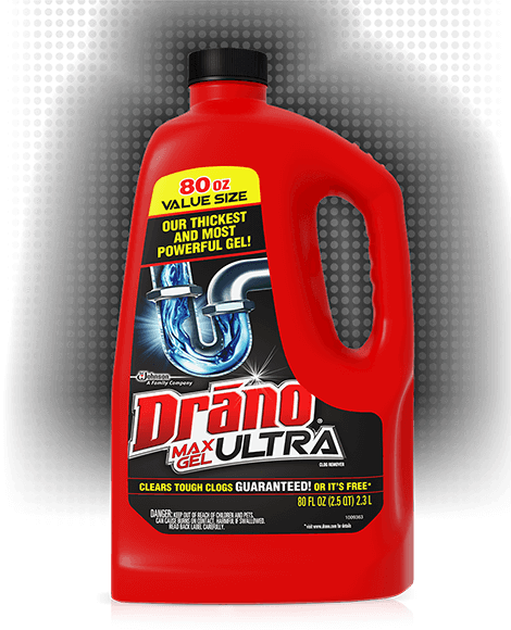Drano Max Gel 80oz Large Front - Drano Max Gel (470x580), Png Download