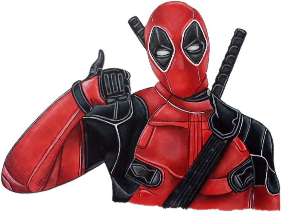 Deadpool Drawing Sticker - Deadpool (915x689), Png Download