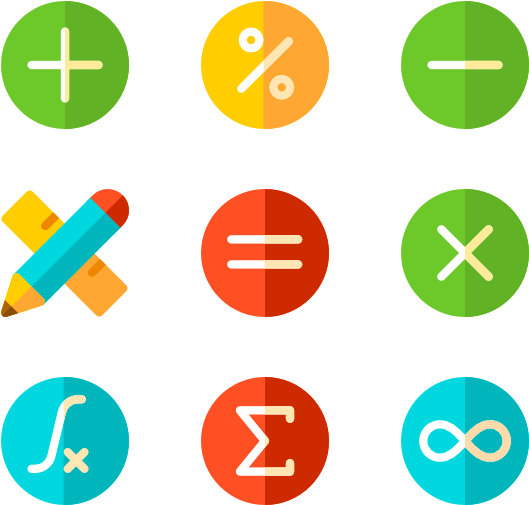 Mathematics Icons - 9th Grade Math Symbols (600x564), Png Download