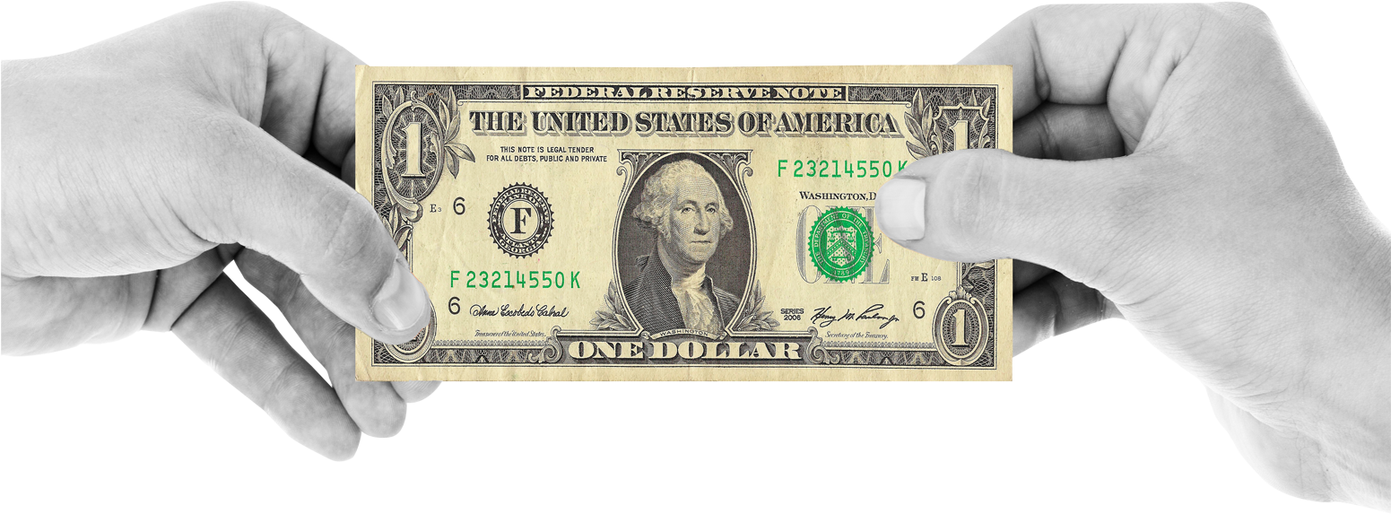 Hand Holding One Dollar Png Transparent Image - 1 Us Dollar (1550x846 ...