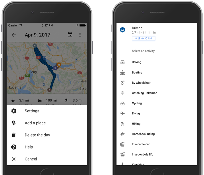 Your Timeline Feature On Google Maps - Google Map Iphone Timeline ...