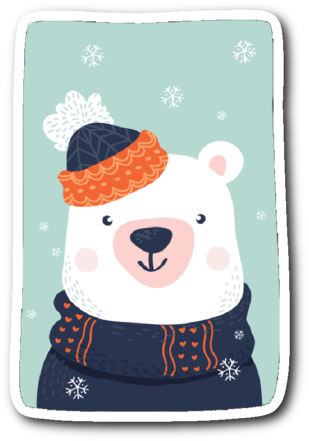Adorable Animals In Winter Clothes - Polar Bear (1064x1064), Png Download