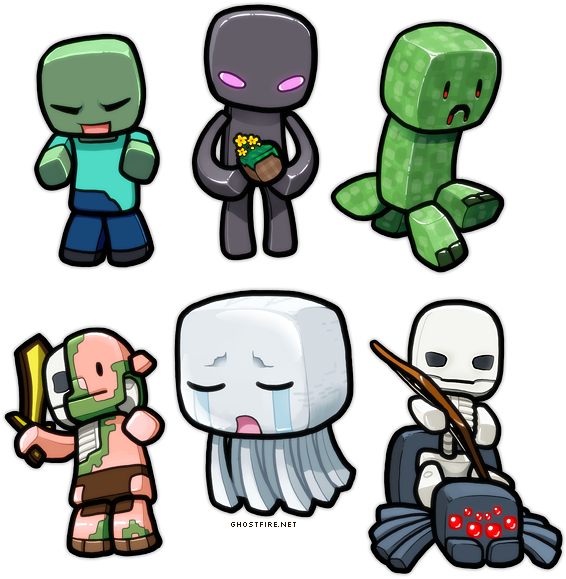 Minecraft Clipart At Getdrawings - Minecraft Kawaii (600x615), Png Download