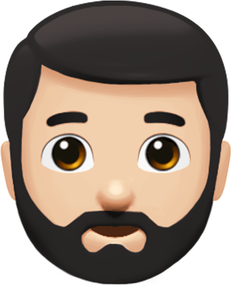 One Eyebrow Raised - Beard Emoji (700x700), Png Download