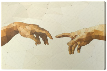 Abstract God's Hand Vector Illustration Canvas Print - Michealangelos ...