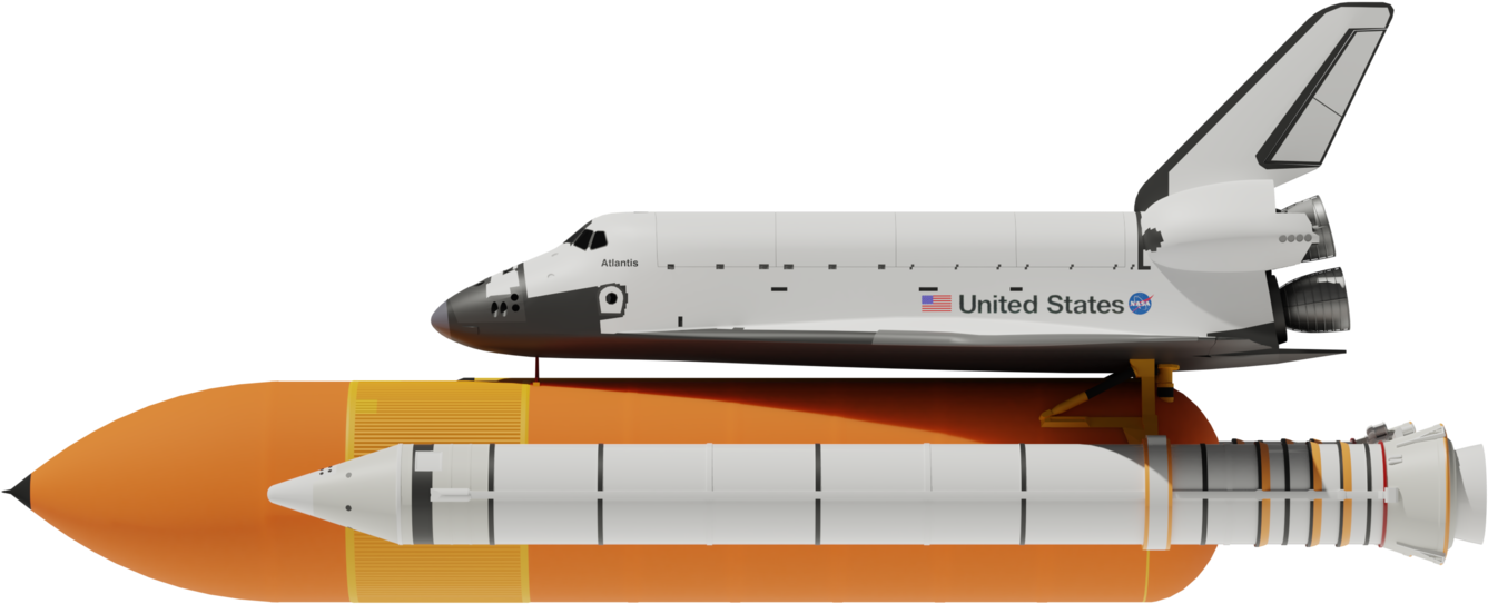 Space Shuttle Boosters And Fuel Tank - Spaceplane (1400x1012), Png Download