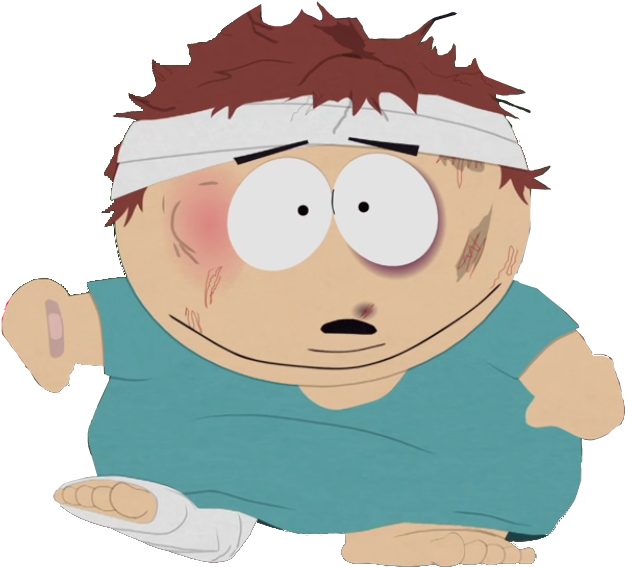 Beat Up Patient Cartman - Beat Up Cartoon Png (635x577), Png Download