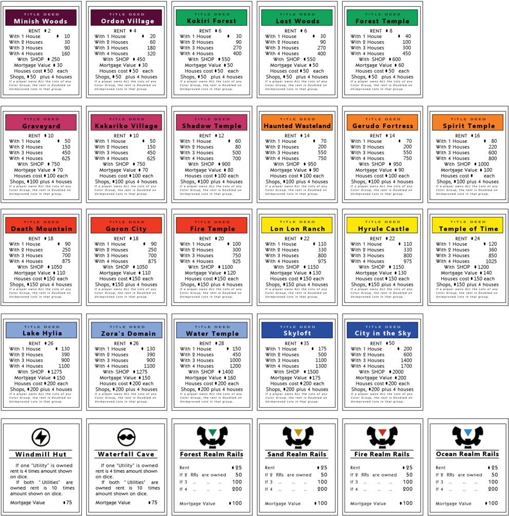 Download Monopoly Property Cards Clipart Monopoly All Monopoly 