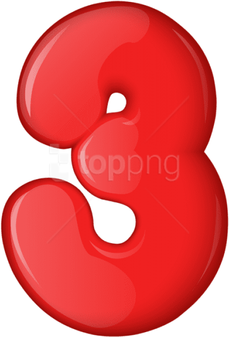 Free Png Download Red Number Three Clipart Png Photo - Numero 3 ...