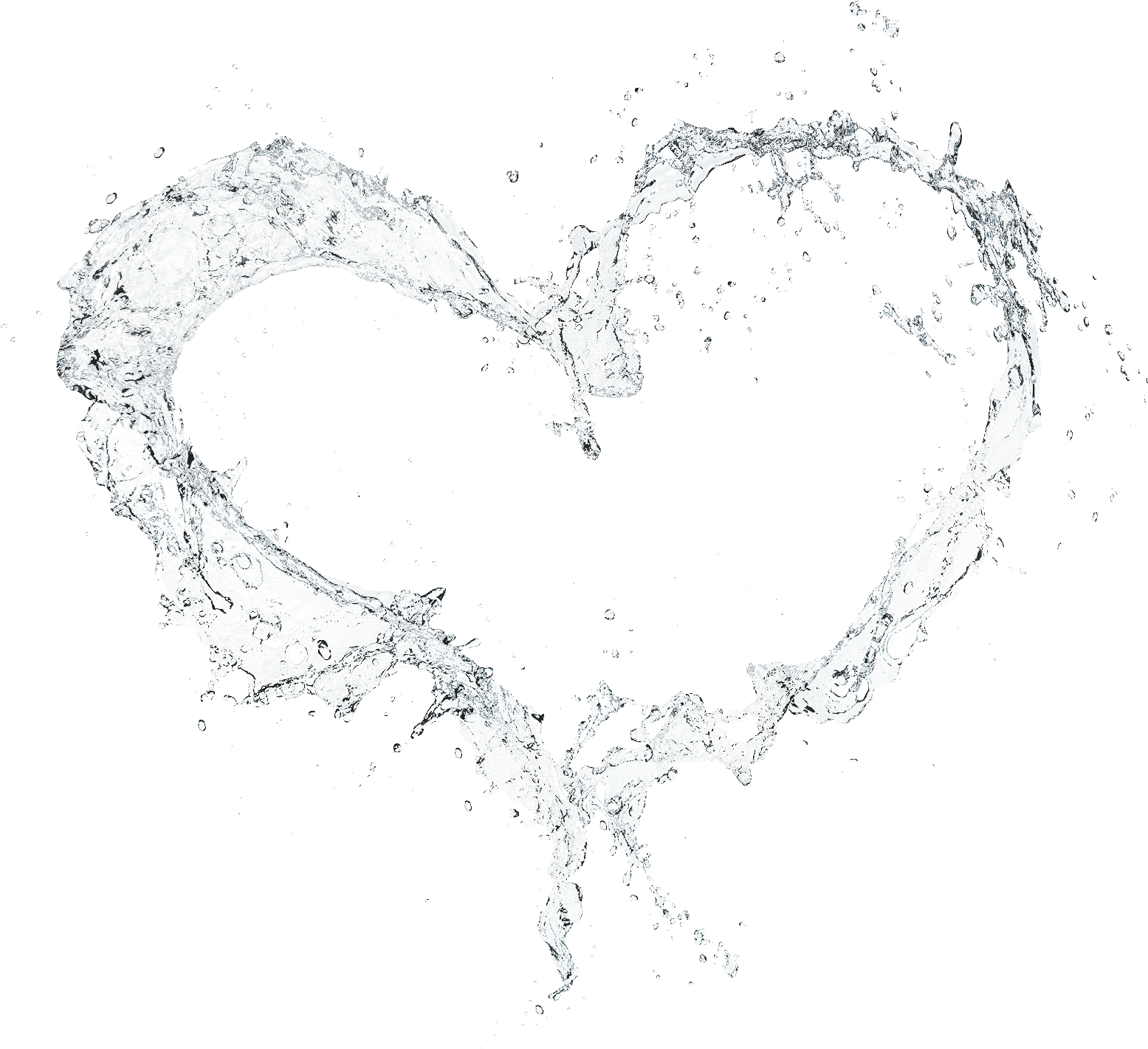 Water Splash Heart Hearts Effects Effect Frame - Heart (1694x1500), Png ...
