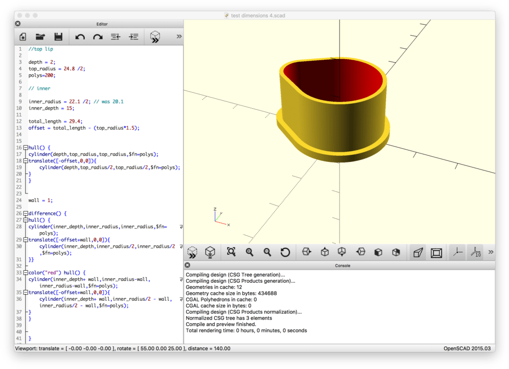 And Here It Is Printed - Openscad (1024x745), Png Download