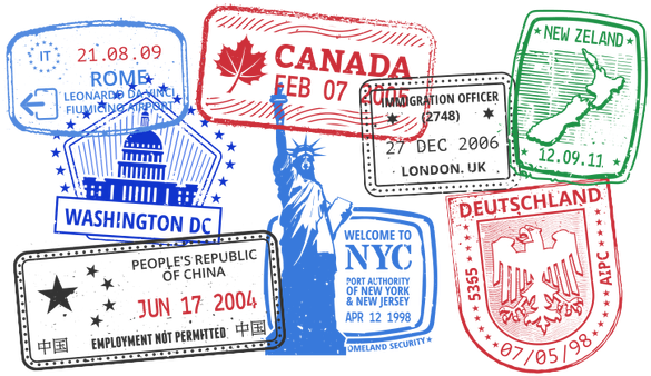 Passport Stamp Png - Passport Stamps Png (620x349), Png Download