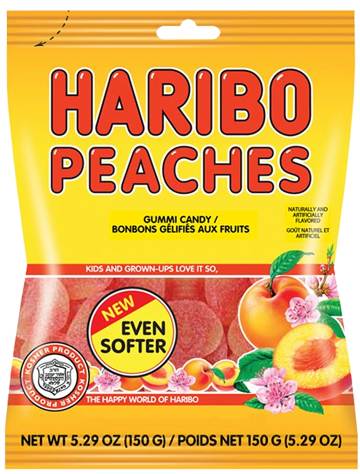 Haribo Kosher Peaches Gummi Candy - Haribo Pfirsiche Peaches 100gms ...