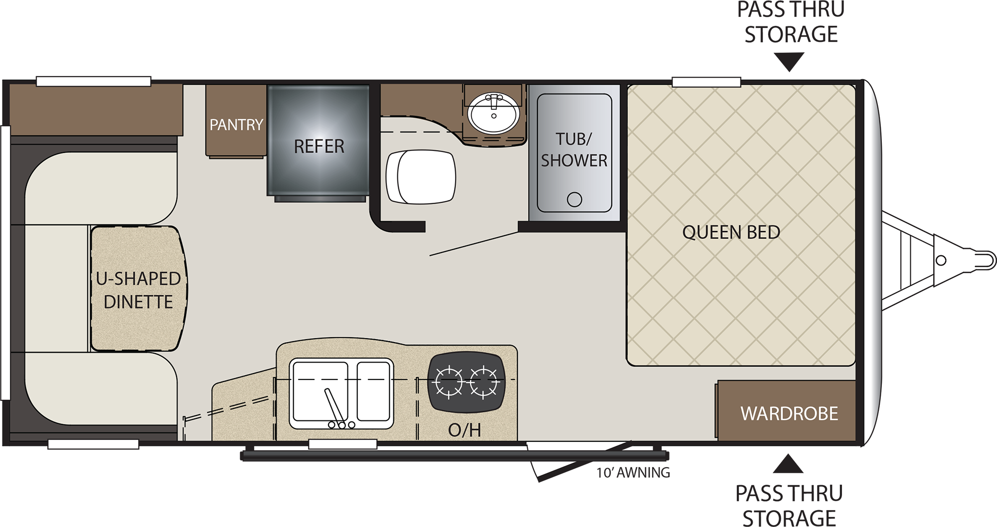 View This Floorplan - 2019 Keystone Bullet Crossfire 1900rd (2000x1058 ...