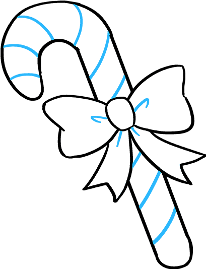 Peppermint Drawing Simple - Easy Candy Cane Drawing (680x678), Png Download